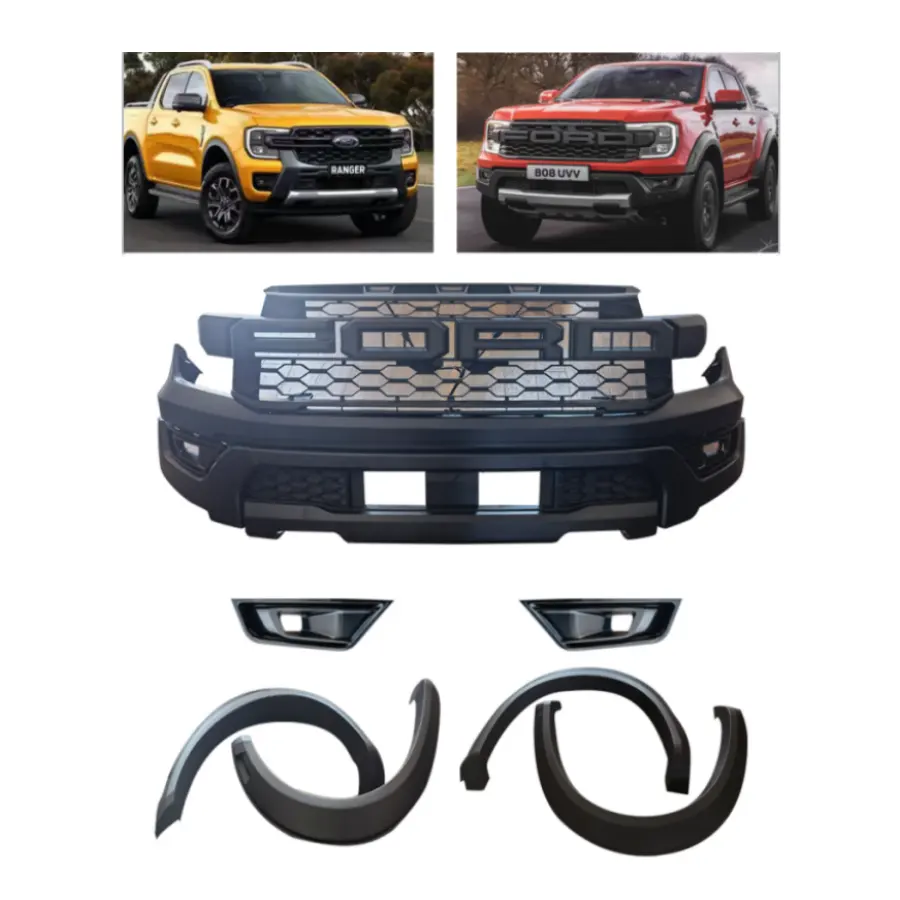 Body Kit for Ranger T9 2022 Upgrade To Raptor with Front Bumper Grille ...
