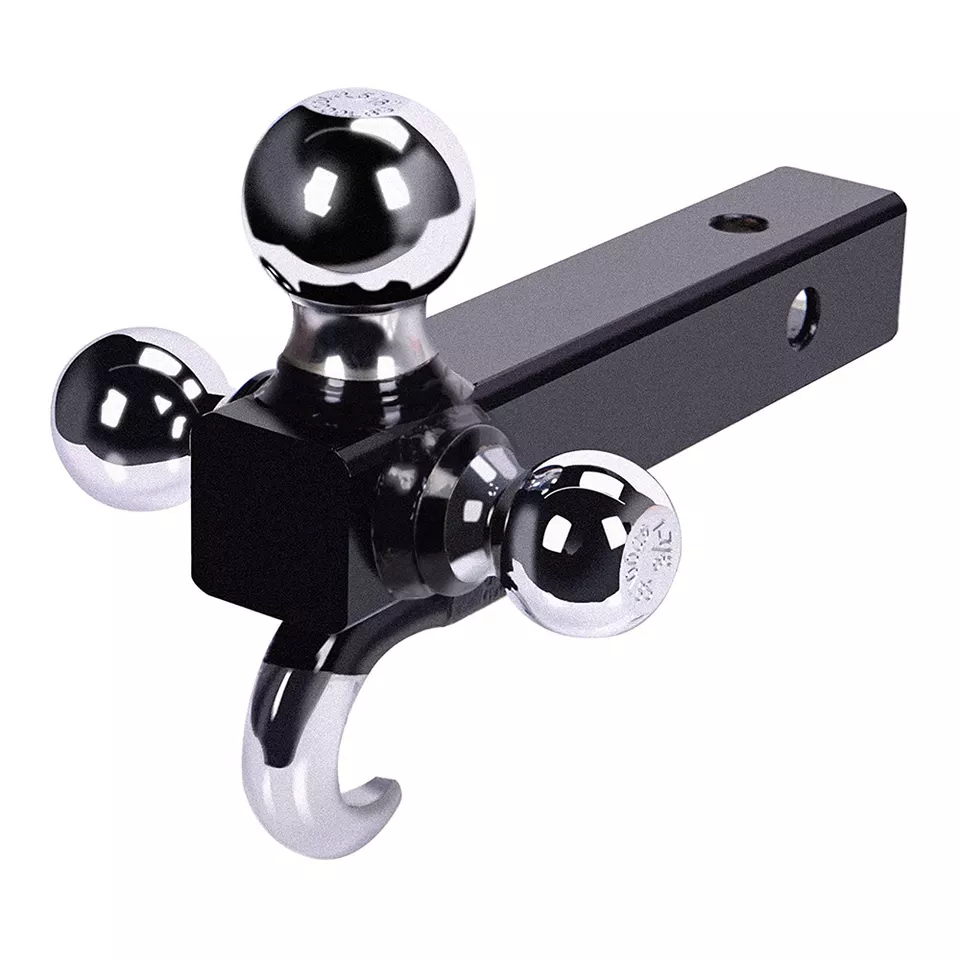 Triple-ball heavy duty tailgate extension hook tow hitch aluminum tow ...